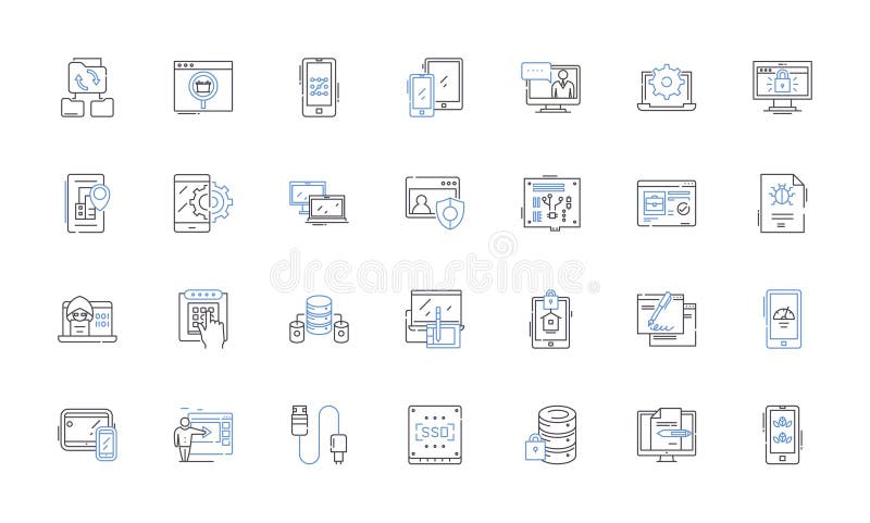 Cloud Development Line Icons Collection Virtualization Infrastructure Deployment Automation
