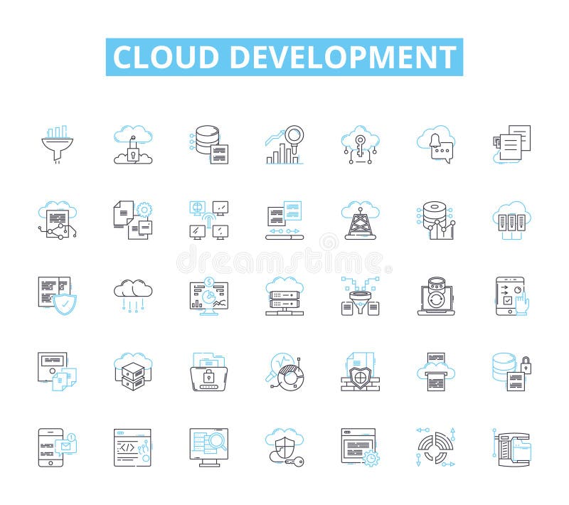 Cloud Development Linear Icons Set. Scalability, Virtualization ... Cloud Development Linear Icons Set. Scalability, Virtualization ...