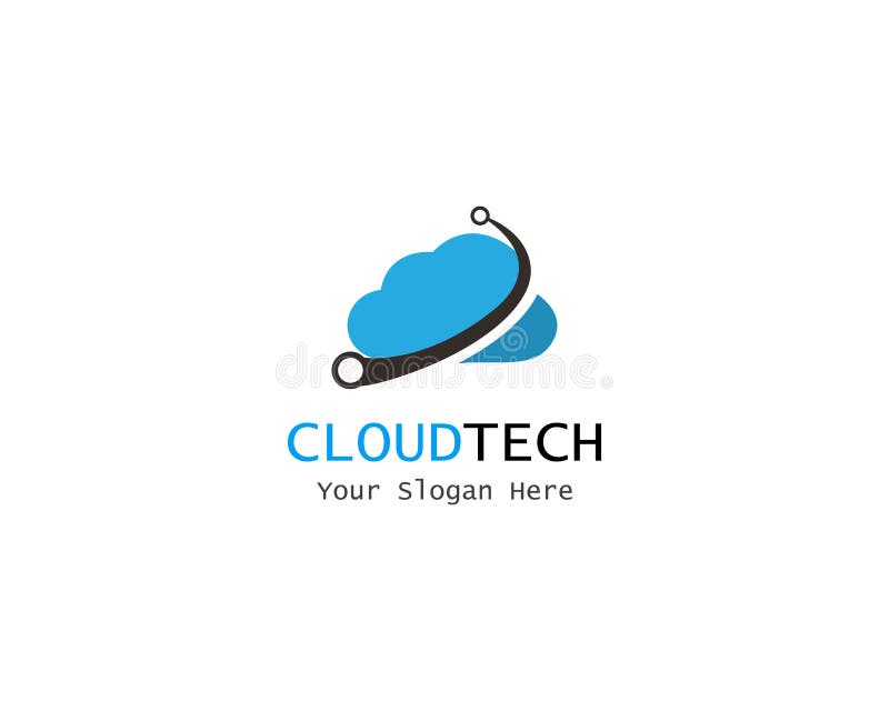 Cloud Digital Technology Line Logo Template Vector Stock Illustration ...