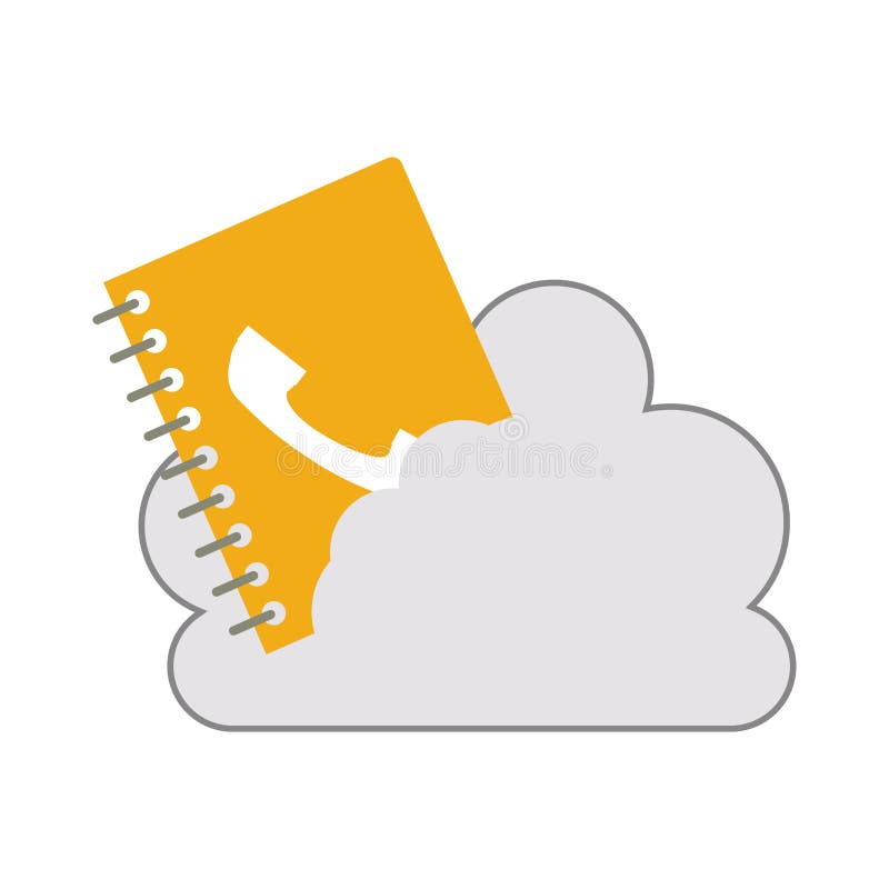 Cloud with Directory Notebook Icon Stock Vector - Illustration of ...