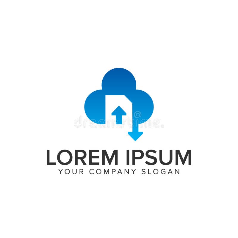 Cloud Document Download Upload Logo Stock Vector - Illustration of ...