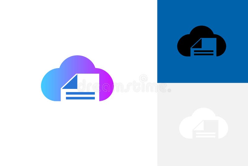 Cloud Document File Hosting Logo Template Stock Vector - Illustration ...