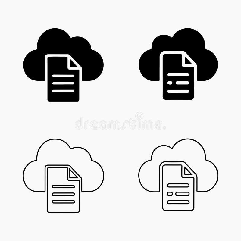Cloud Document Sync Solid Data Transfer Pack Stock Vector - Illustration of document, file ...