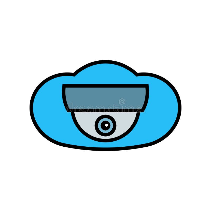 Cloud and Dome Camera. Vector Icon. CCTV and Video Surveillance ...