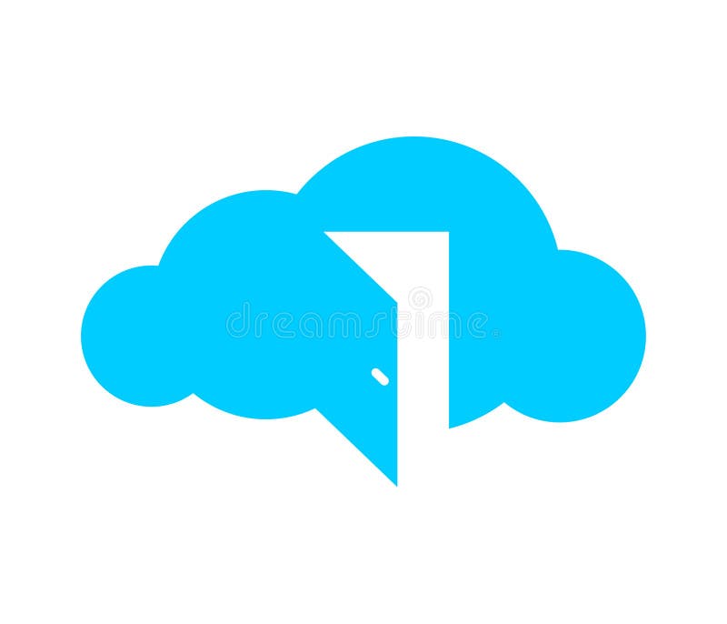 Cloud with a Door. Cloud Storage with the Door Open Stock Vector ...