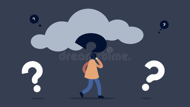 Cloud of Doubt a Character Walking Under a Dark Cloud Filled with ...
