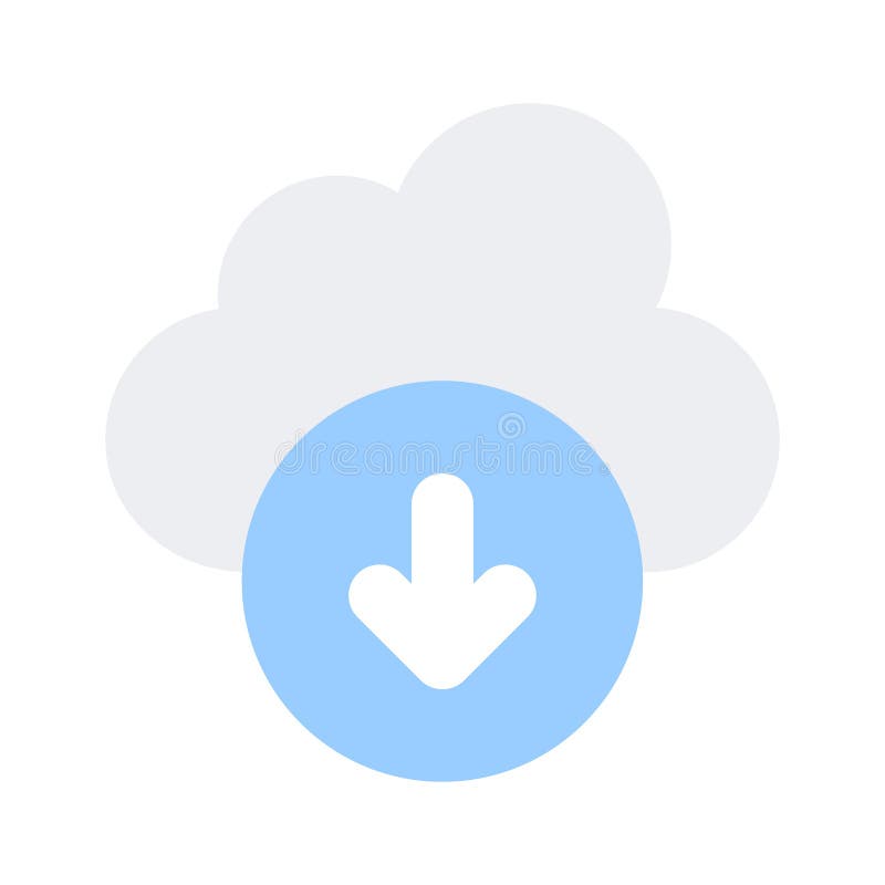 Cloud with Down Arrow, Icon of Cloud Download Stock Vector ...