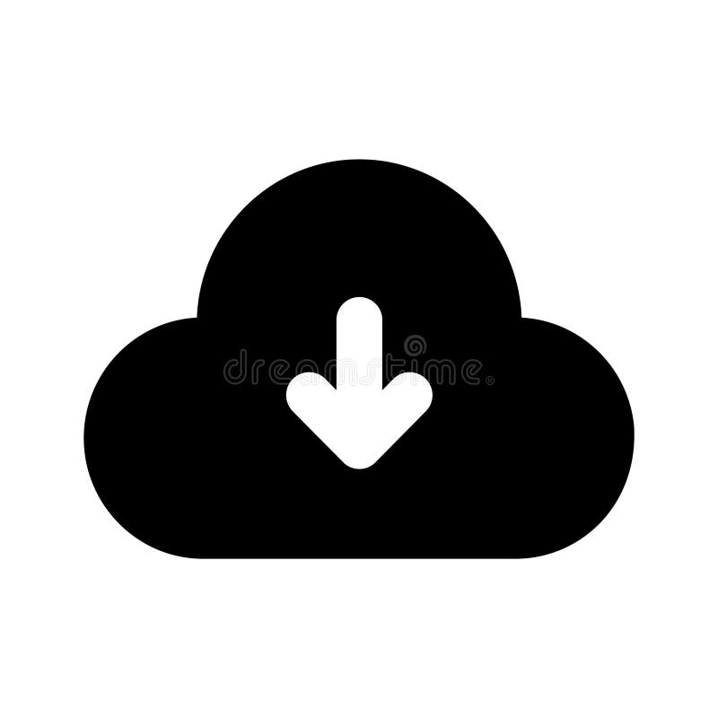 Cloud with Down Arrow, Icon of Cloud Download Stock Vector ...