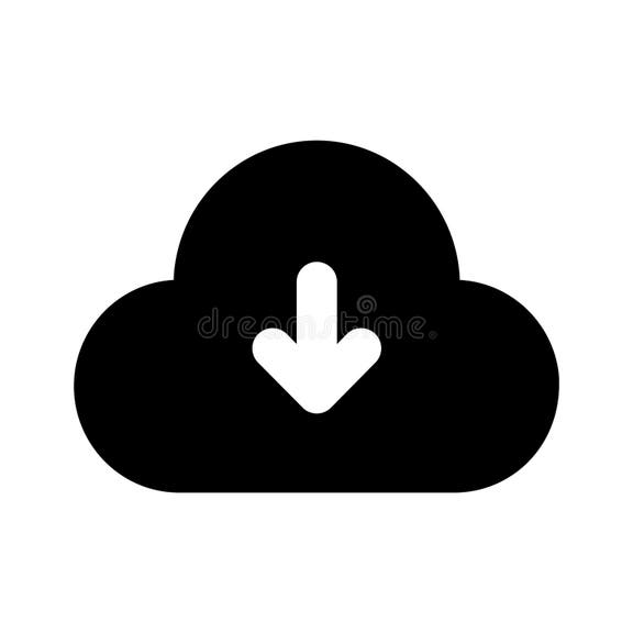 Cloud with Down Arrow, Icon of Cloud Download Stock Vector - Illustration of file, glyph: 320546580