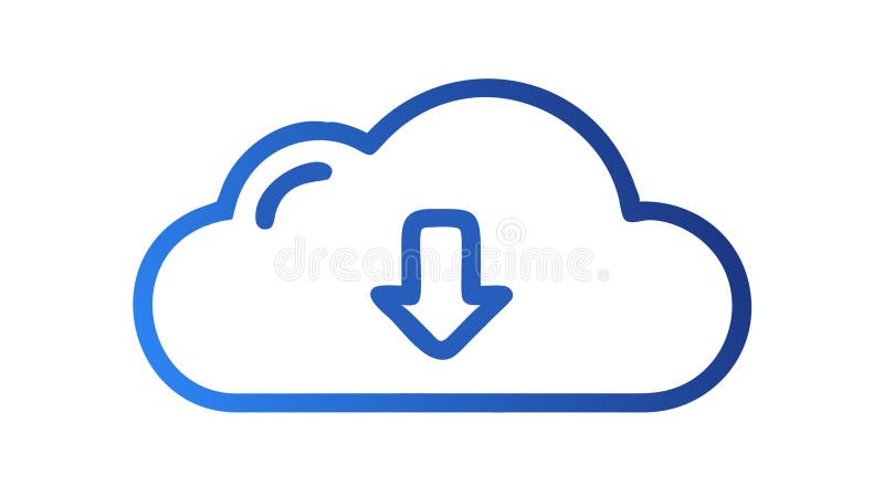 Cloud Download Arrow Flat Icon Graphic, Vector Design Generative AI Stock Vector - Illustration ...