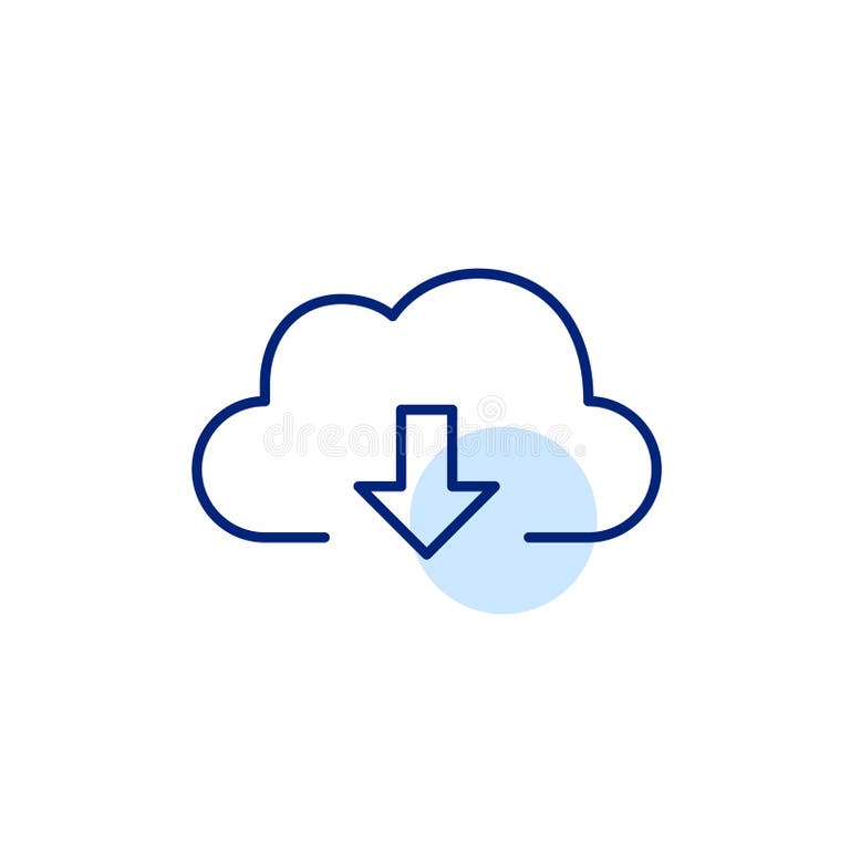 Cloud and Download Arrows. Virtual File Storage. Pixel Perfect ...