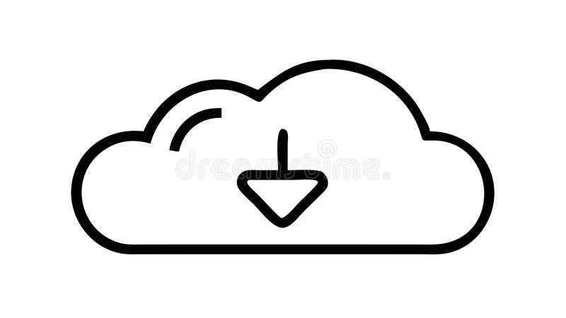 Cloud Download Data Access Icon, Vector Design Generative AI Stock ...
