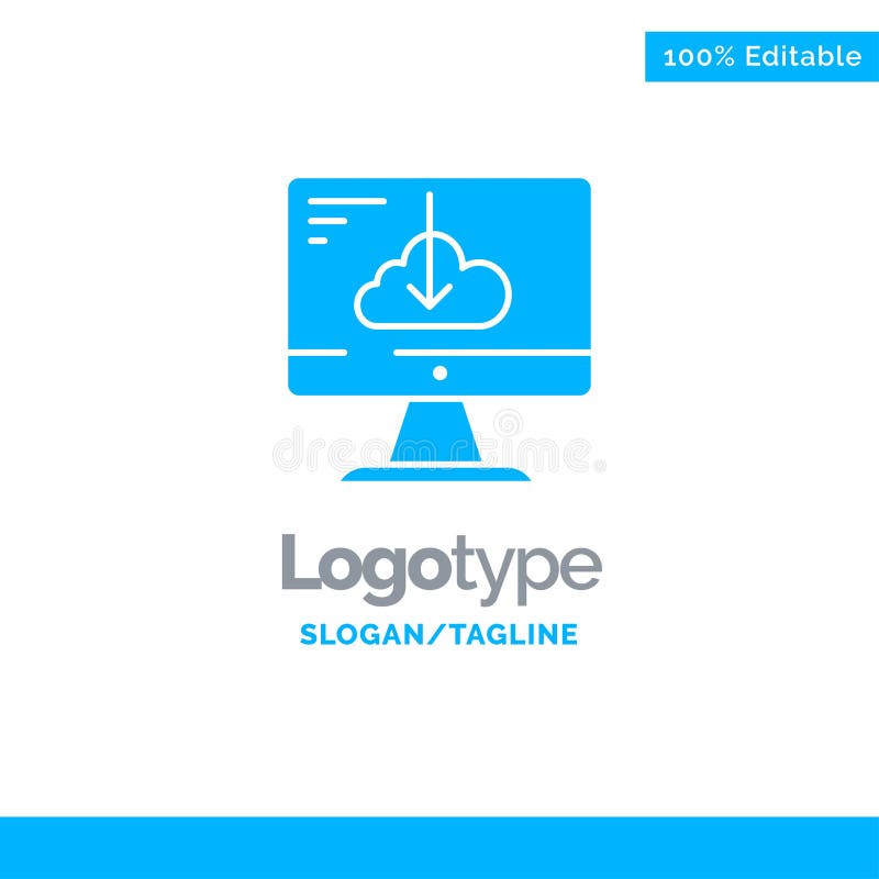 Cloud, Download, Driver, Install, Installation Blue Solid Logo Template ...