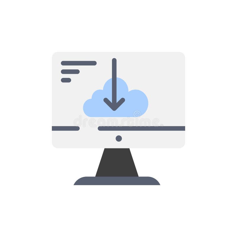 Cloud, Download, Driver, Install, Installation Flat Color Icon. Vector ...