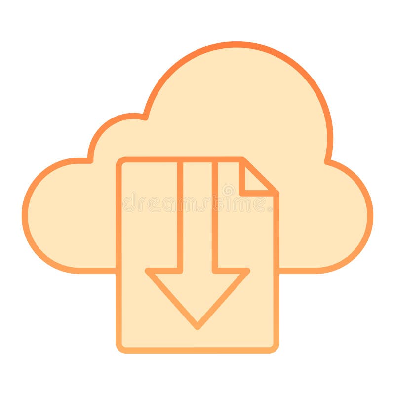 Cloud Download File Flat Icon. File on Cloud Storage Vector ...