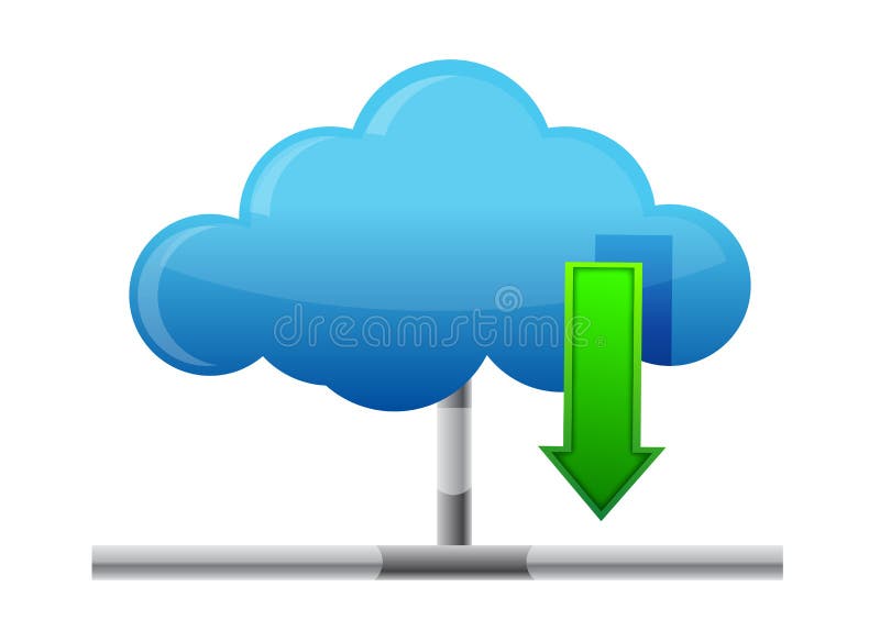 Cloud Download Line Icon, Outline Vector Sign, Linear Style Pictogram ...