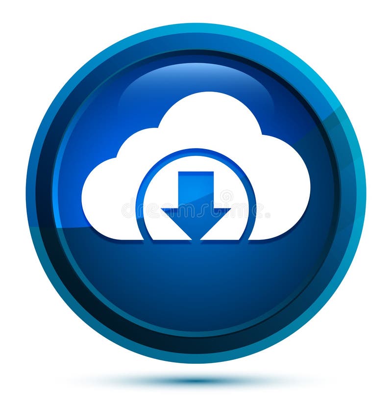 Cloud Download Icon Elegant Blue Round Button Illustration Stock Vector ...
