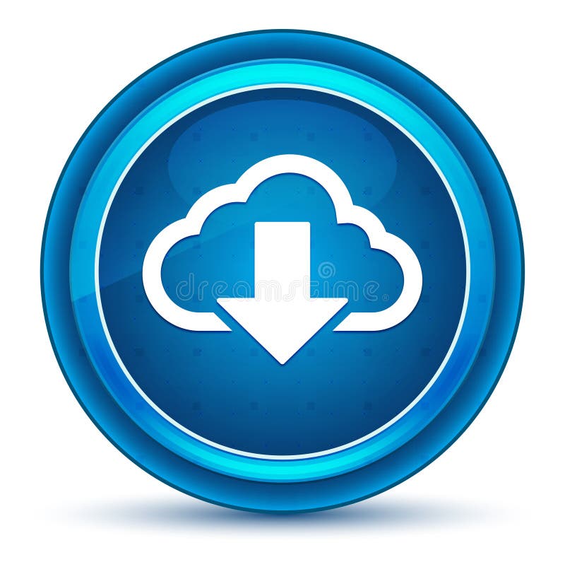 Cloud Download Icon Eyeball Blue Round Button Stock Illustration ...