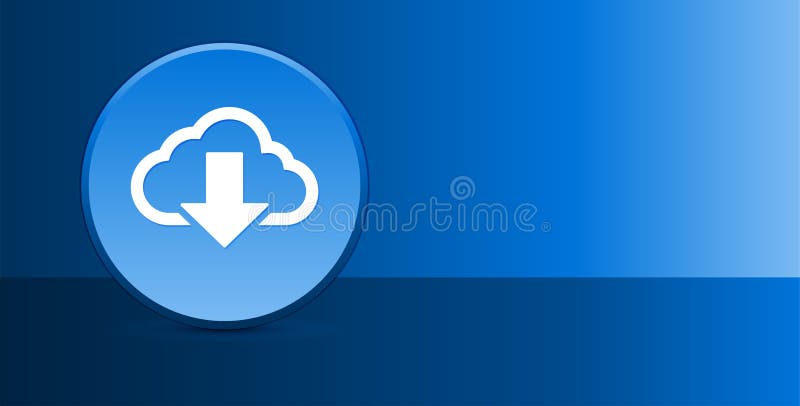Cloud Download Icon Glassy Modern Blue Button Abstract Background Stock ...