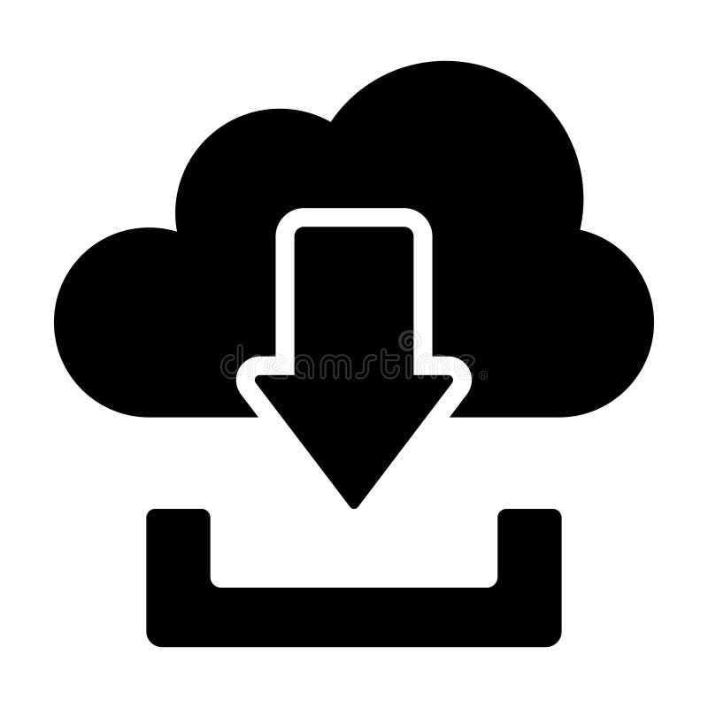 Cloud Download Icon Modern Illustration Stock Vector - Illustration of ...