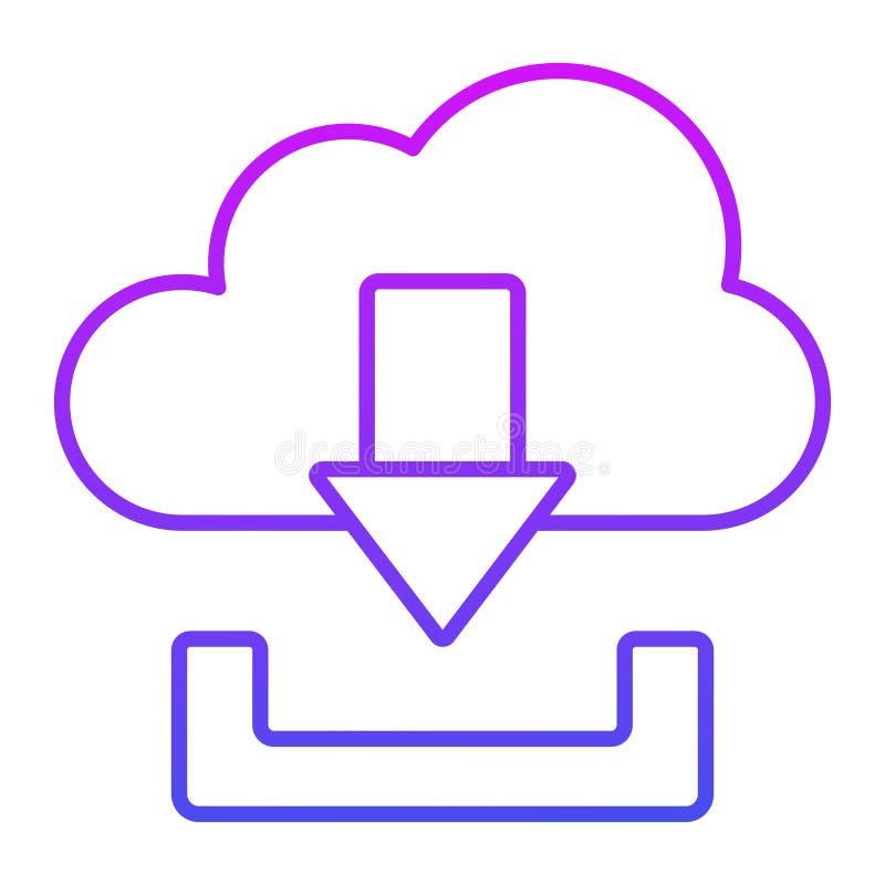 Cloud Download Icon Modern Illustration Stock Vector - Illustration of ...