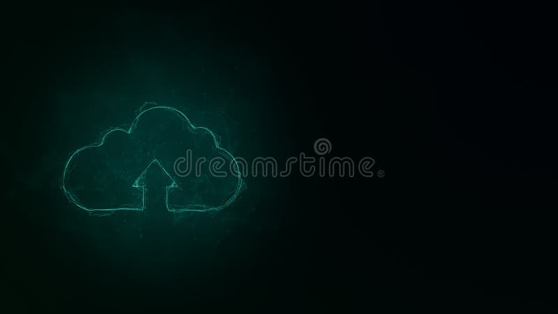 Cloud Download Icon with Plexus Effect. Connected Lines with Dots ...