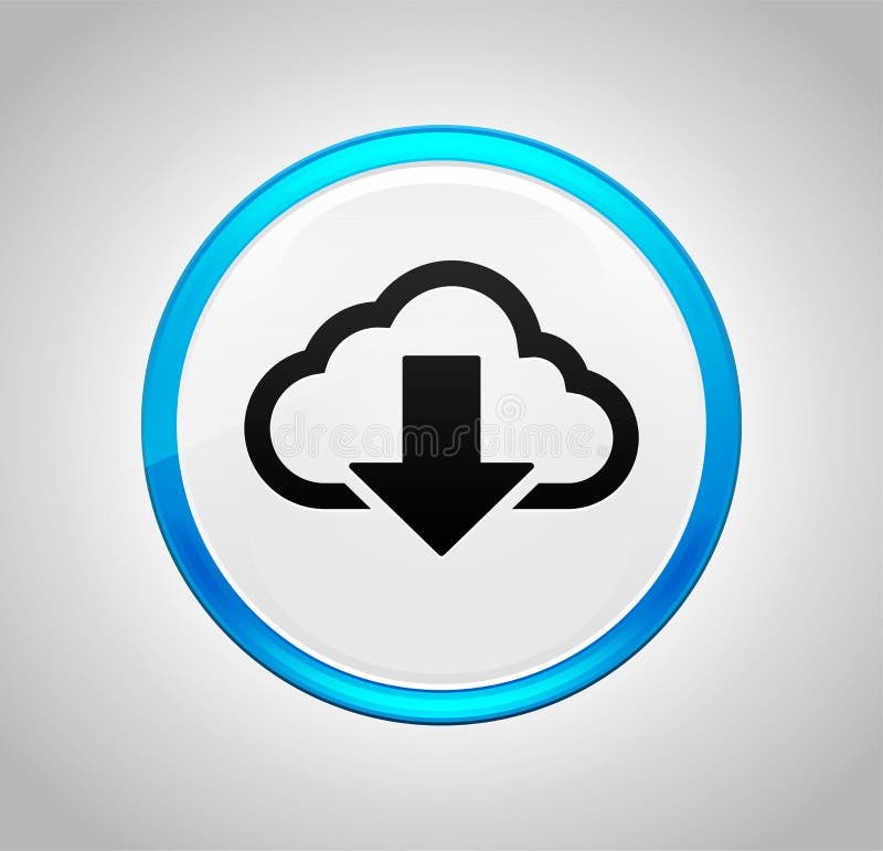 Cloud Download Icon Round Blue Push Button Stock Illustration ...
