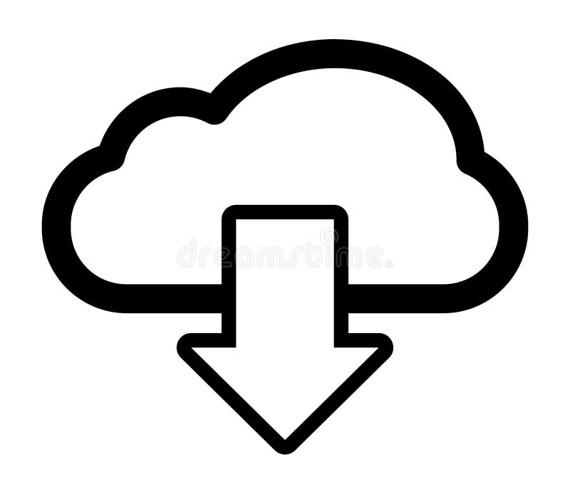 Cloud Download Icon. Storage Vector Illustration Isolated on White ...
