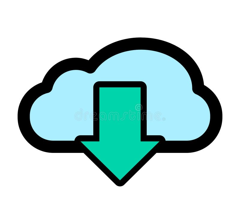 Cloud Download Icon. Vector Illustration Isolated on White. Download ...