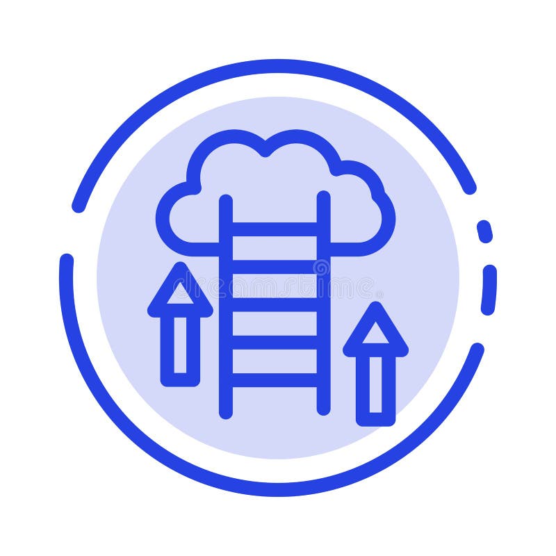 Cloud, Download, Upload, Data, Server Blue Dotted Line Line Icon Stock ...