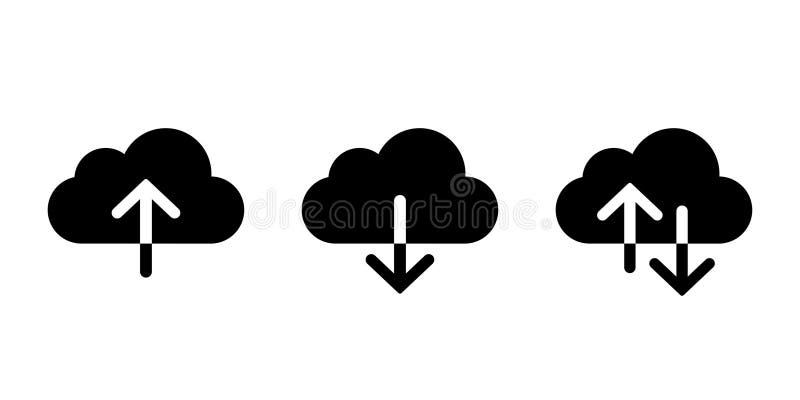 Cloud Download and Upload Icon Set. Cloud Service Symbol Stock Vector ...