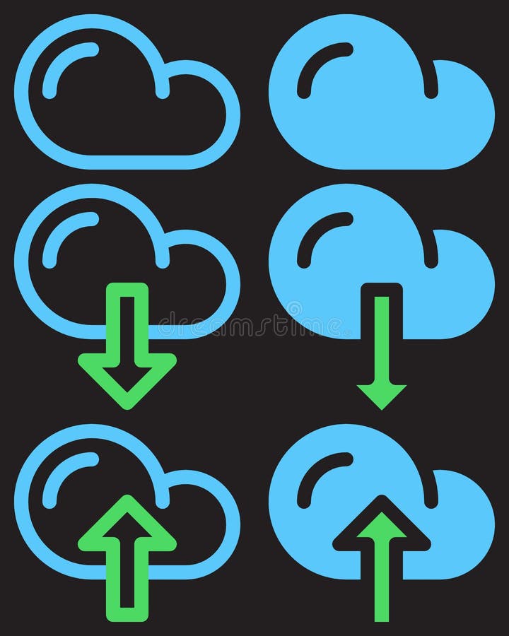 Cloud Download Line Icon, Outline Vector Sign, Linear Style Pictogram ...
