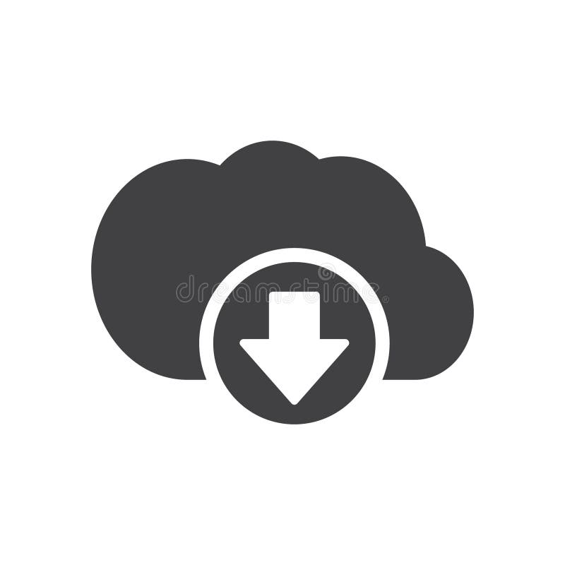 Cloud download vector icon stock illustration. Illustration of isolated ...