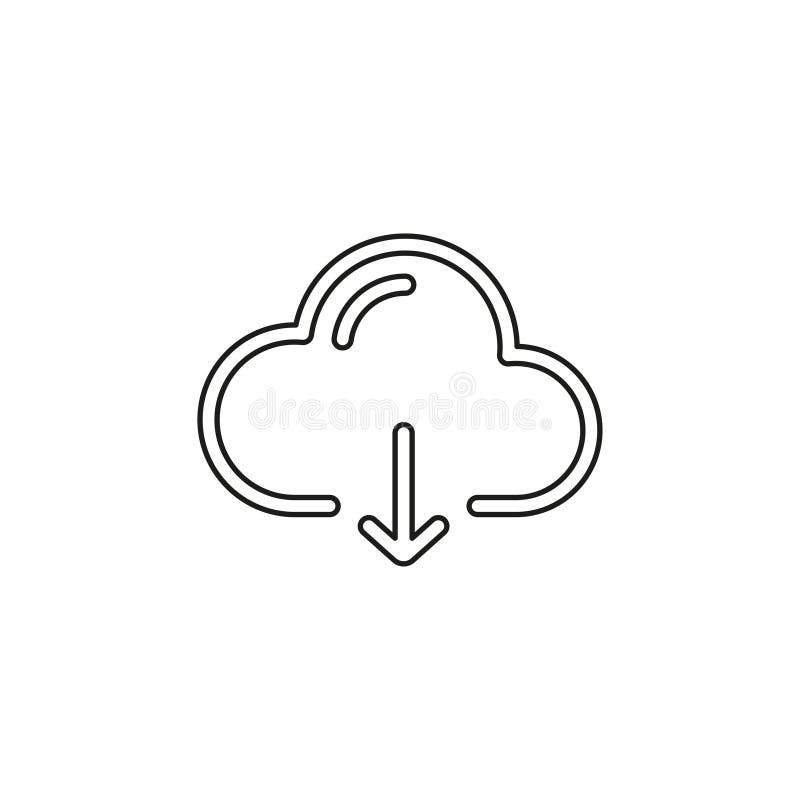 Cloud Download vector icon stock vector. Illustration of linear - 155443390