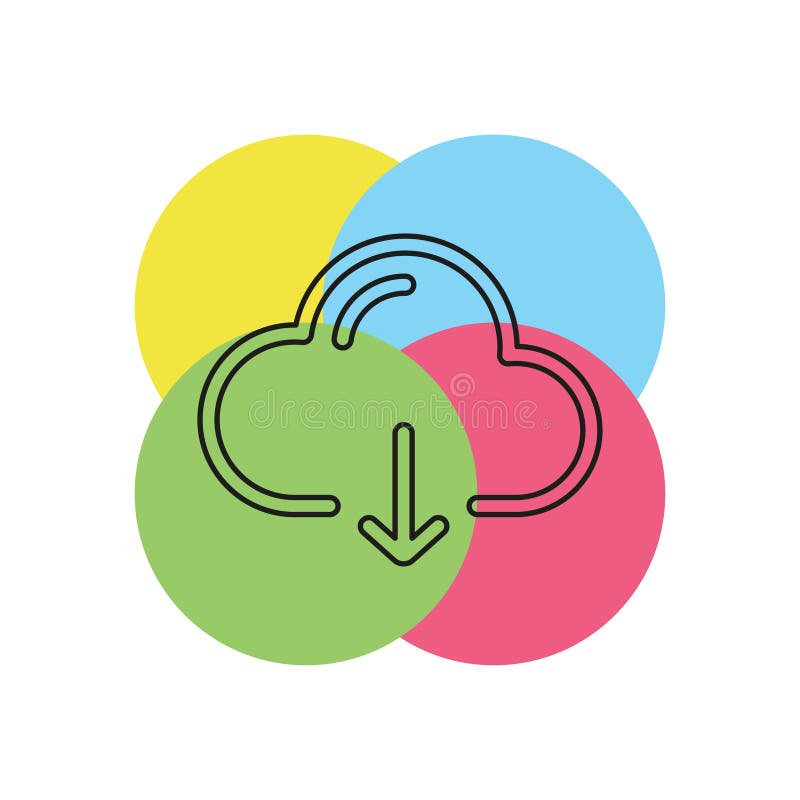 Cloud Download vector icon stock illustration. Illustration of ...