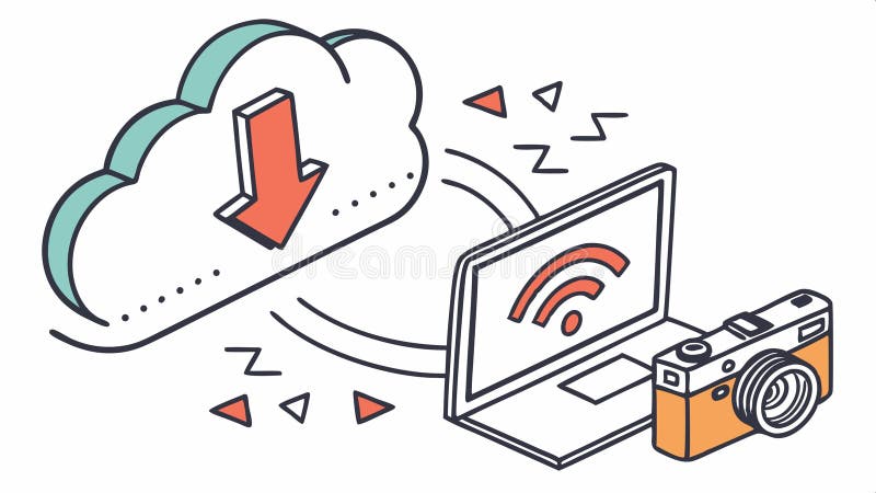 Cloud Downloading, Data Transfer and Digital Download Vector Design ...