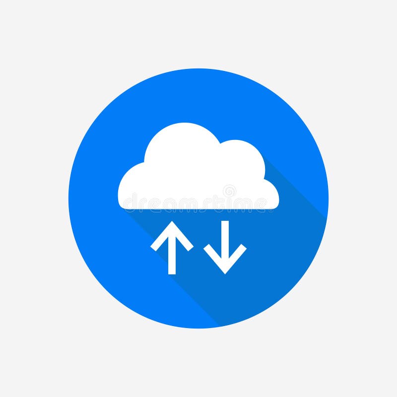 Cloud Downloading Flat Vector Icon. Cloud Technologies Concept Icon ...