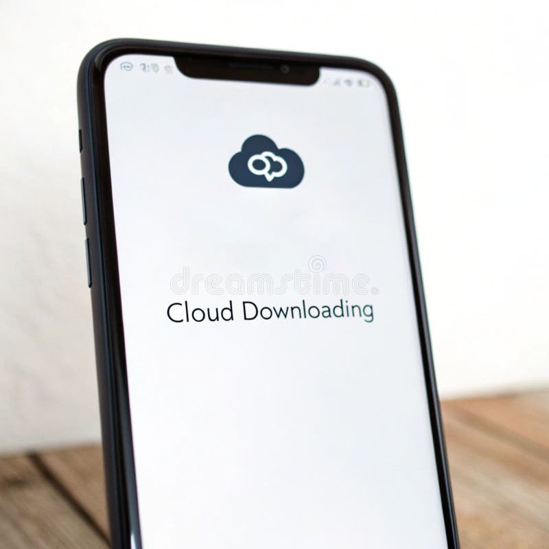 Cloud Downloading Isolated on White Background Stock Illustration ...