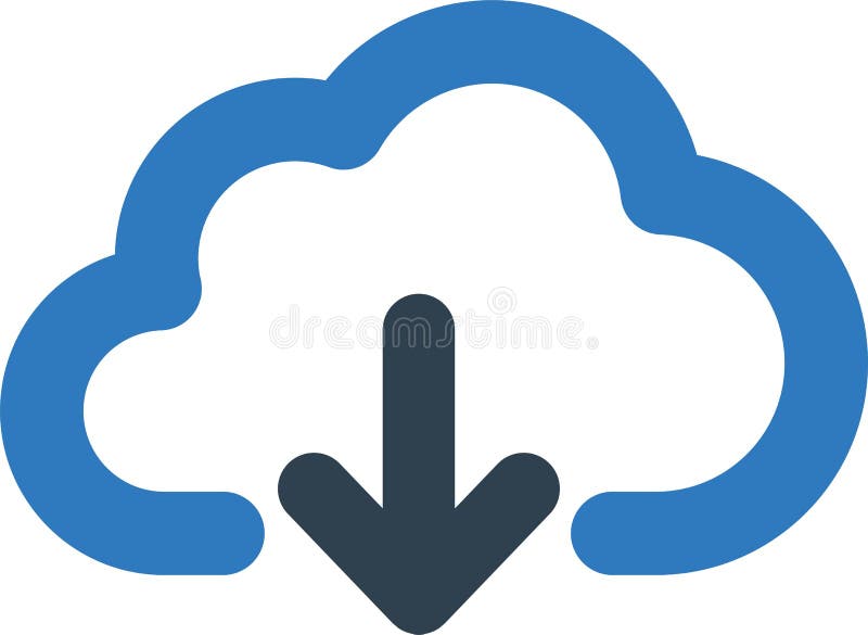 Cloud Downloading Isolated Vector Icon Which Can Easily Modify or Edit ...