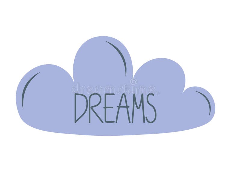 Cloud with Dreams Lettering Stock Vector - Illustration of meteorology, natural: 253173832