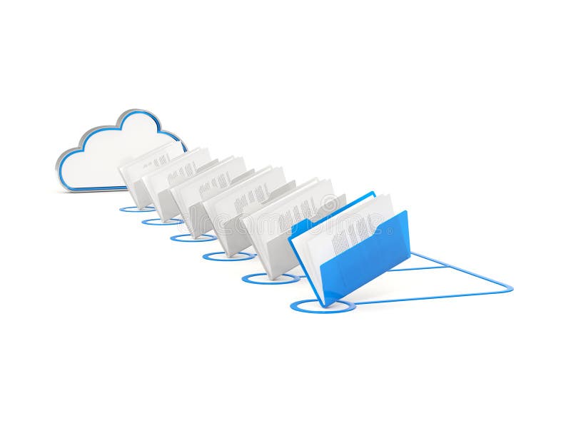 `cloud Drive Icon with Folders Stock Illustration - Illustration of ...