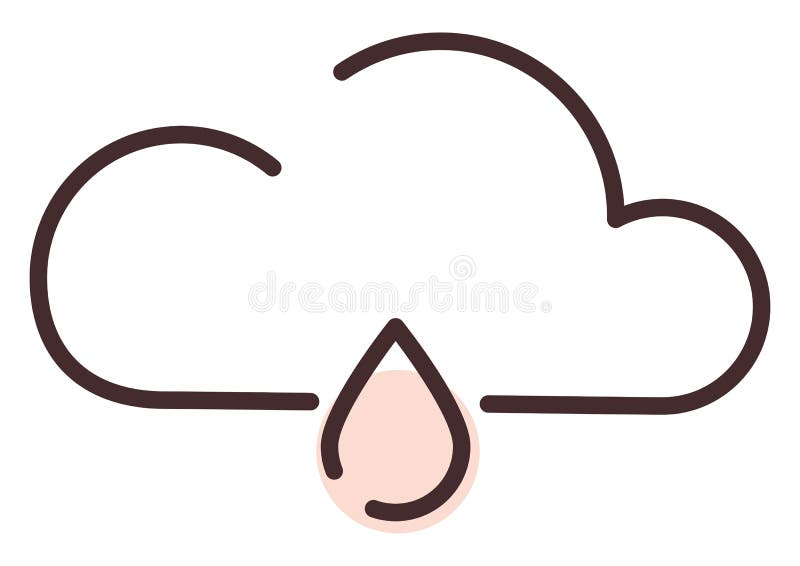 Cloud with Drop of Rain, Icon Stock Vector - Illustration of design ...