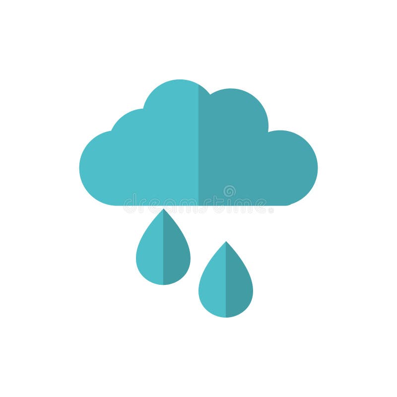 Cloud Drops Rain Green Energy Icon Stock Vector - Illustration of ...