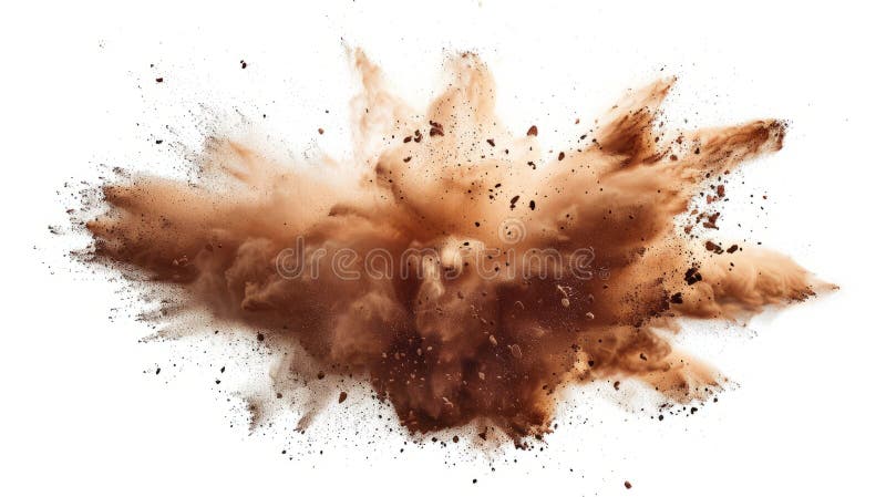 Dust Cloud Explosion during a Construction Project Outdoors at Sunset ...