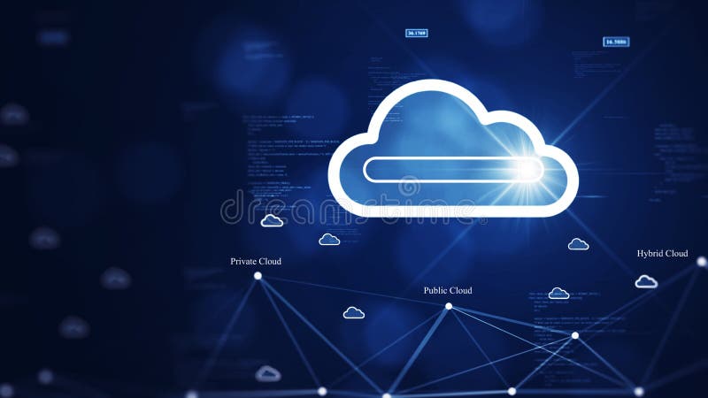 Cloud and Edge Computing Technology Concept. There is a Prominent Large ...