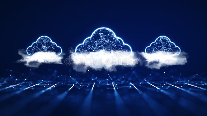Cloud and Edge Computing Technology Concepts. a Large Cloud Icon Over ...