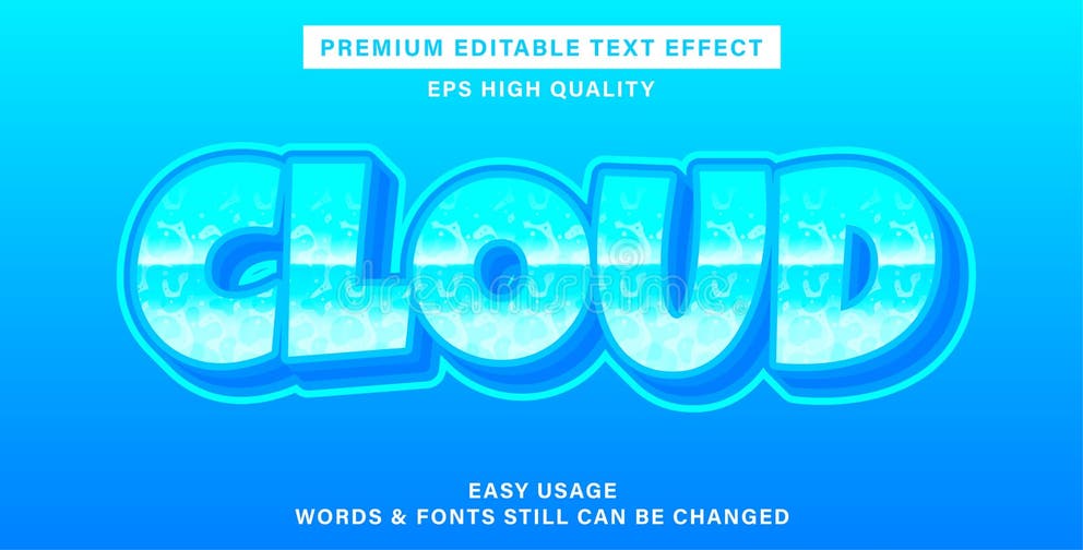 Cloud Editable Text Effect Words Stock Illustrations – 99 Cloud ...