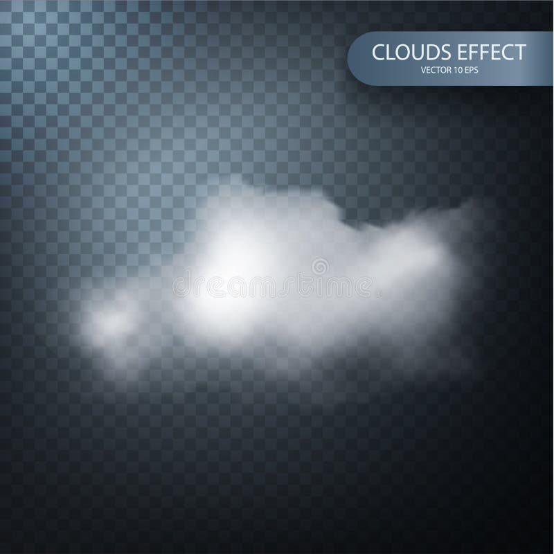 Cloud Effect on a Transparent Vector Background Realistic Stock Vector ...