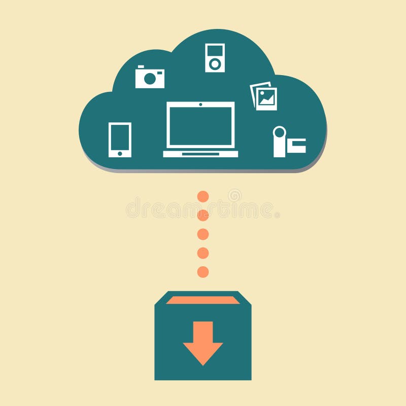 Cloud Computing Cartoon Concept Stock Vector - Illustration of ...