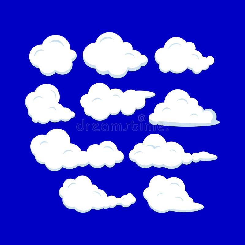 Cloud Element Vector Flat Design Stock Vector - Illustration of cloudscape, cartoon: 288768941